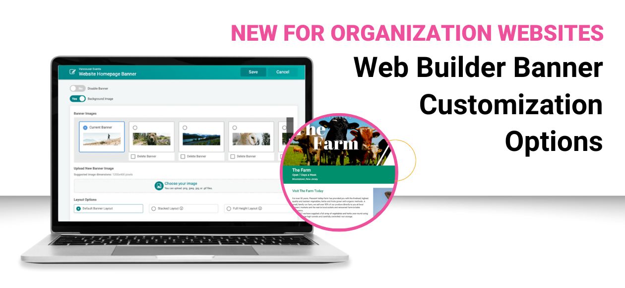 New Web Builder Banner Customization Options For Organization Websites Runsignup