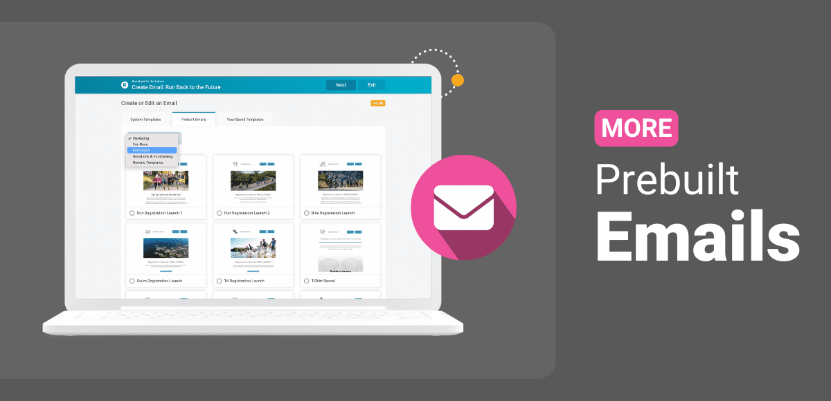 More Prebuilt Emails - RunSignup