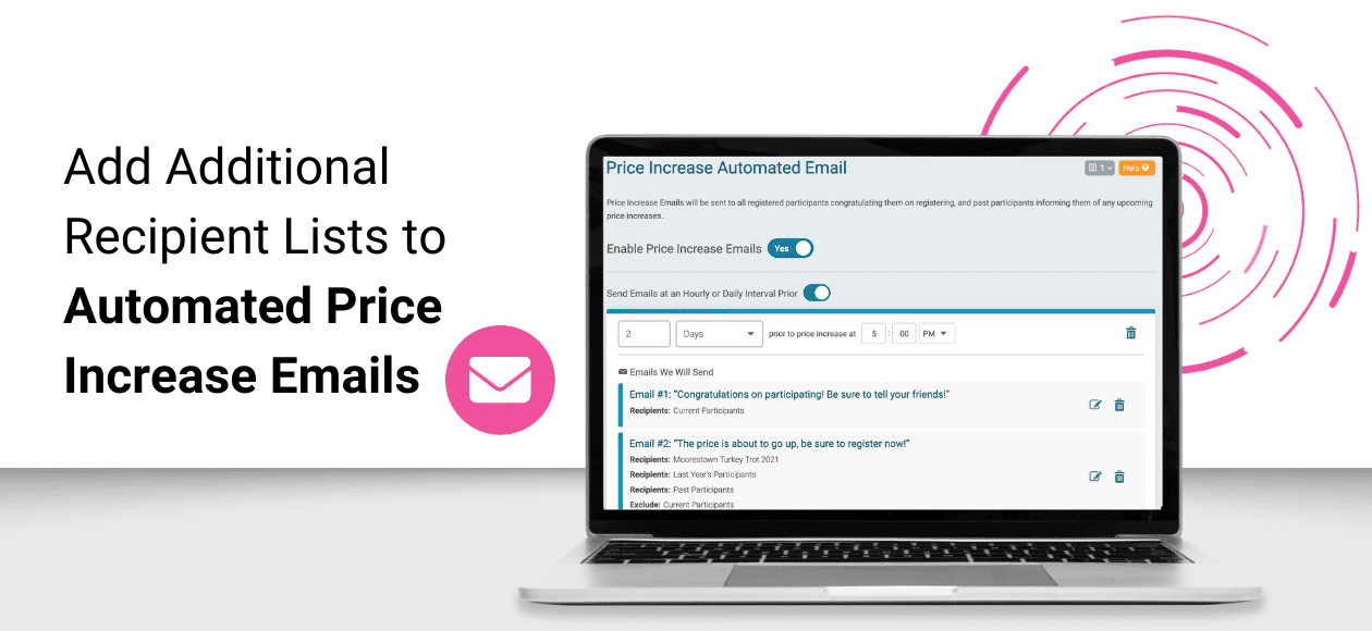 Add Additional Recipient Lists to Automated Price Increase Emails - RunSignup