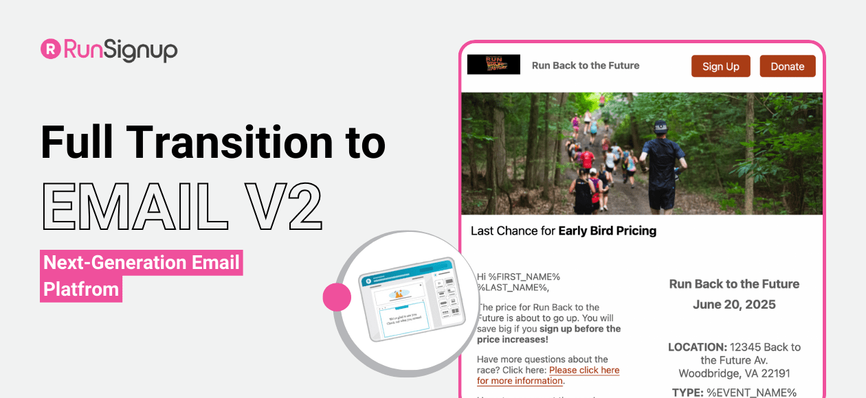 Full Transition to Email V2 - RunSignup