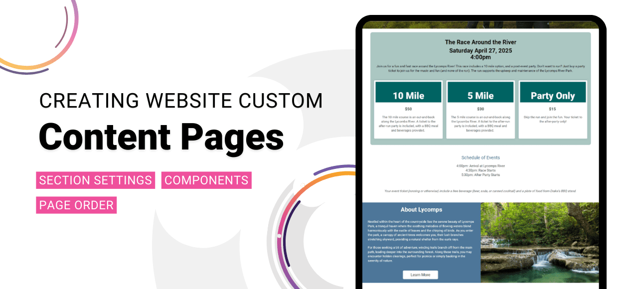Creating Website Custom Content Pages - RunSignup Creating Website Custom Content Pages - RunSignup