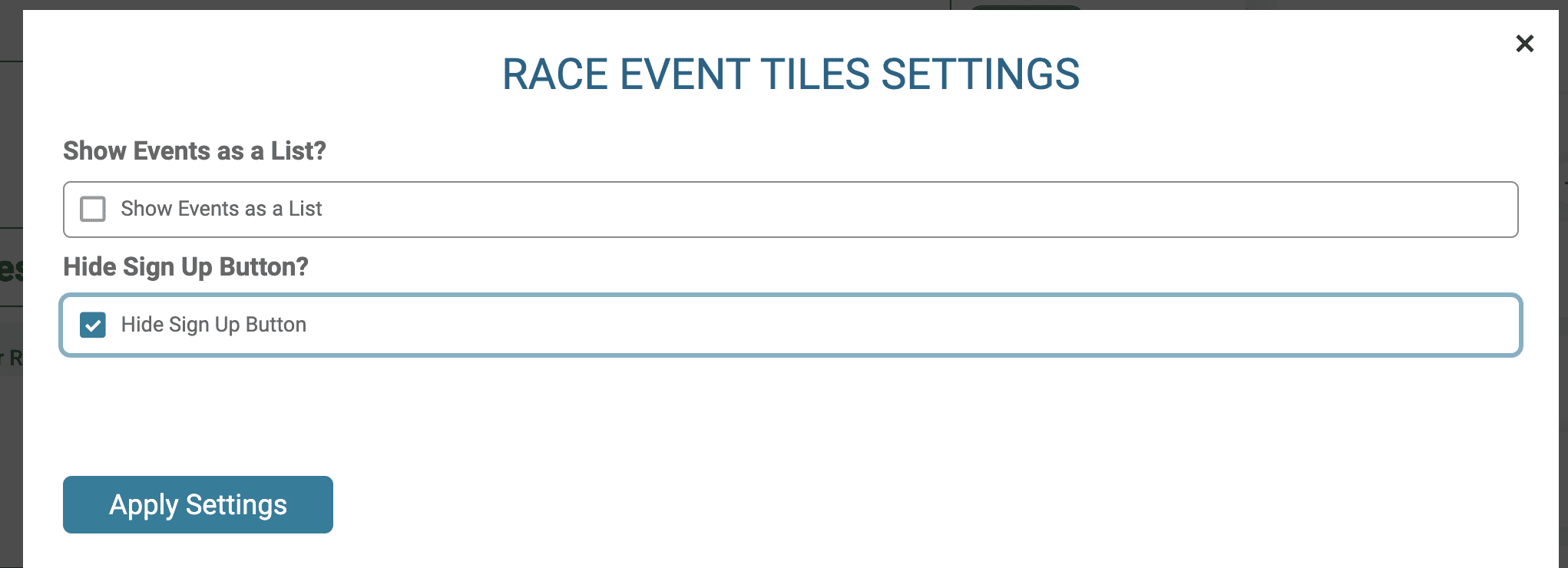 Event Tiles for Websites V2 - RunSignup